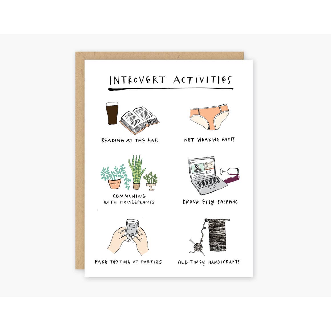 Introvert Activities Card – Flowers and Gray